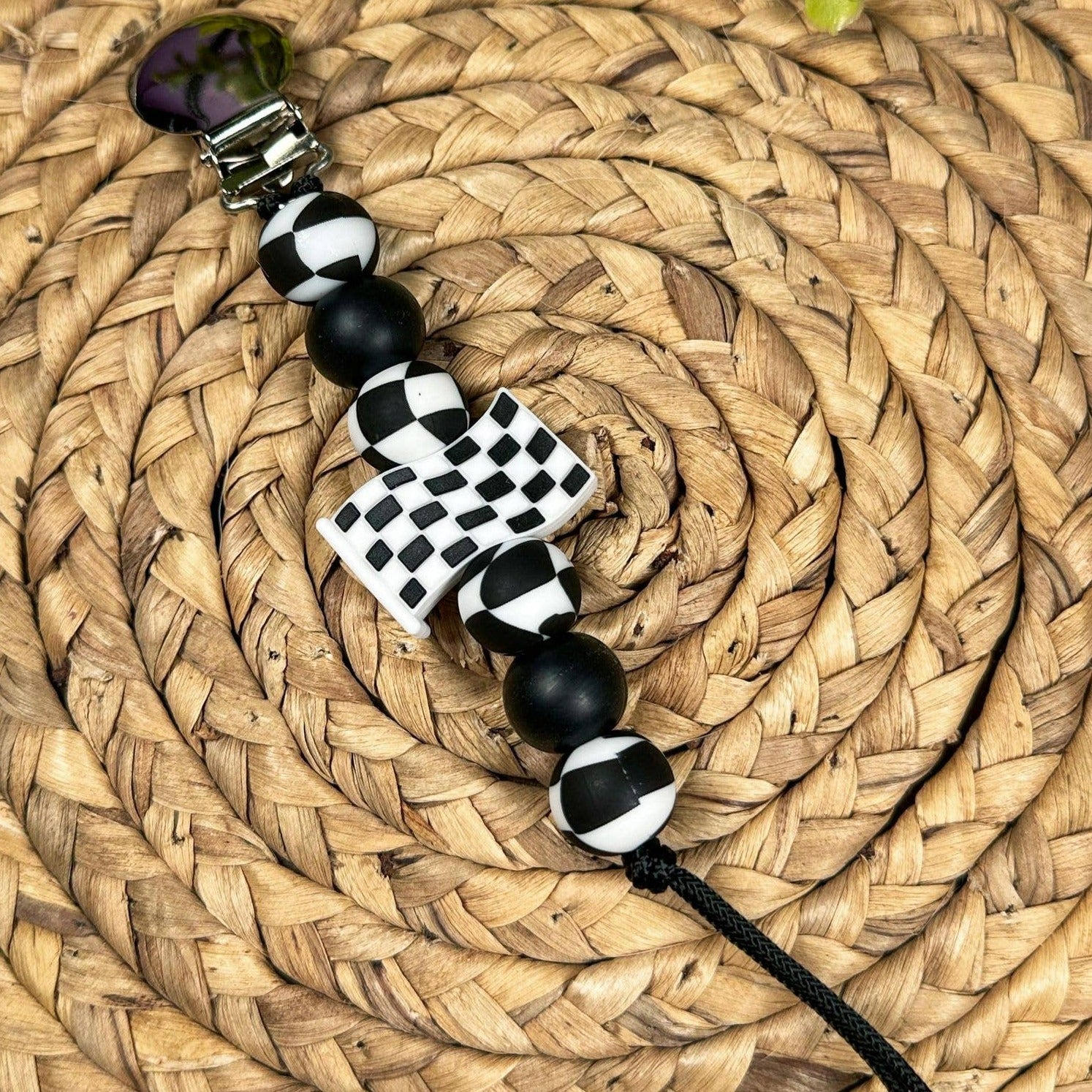 Checkered Flag Pacifier Clip – CHAOS + CO.